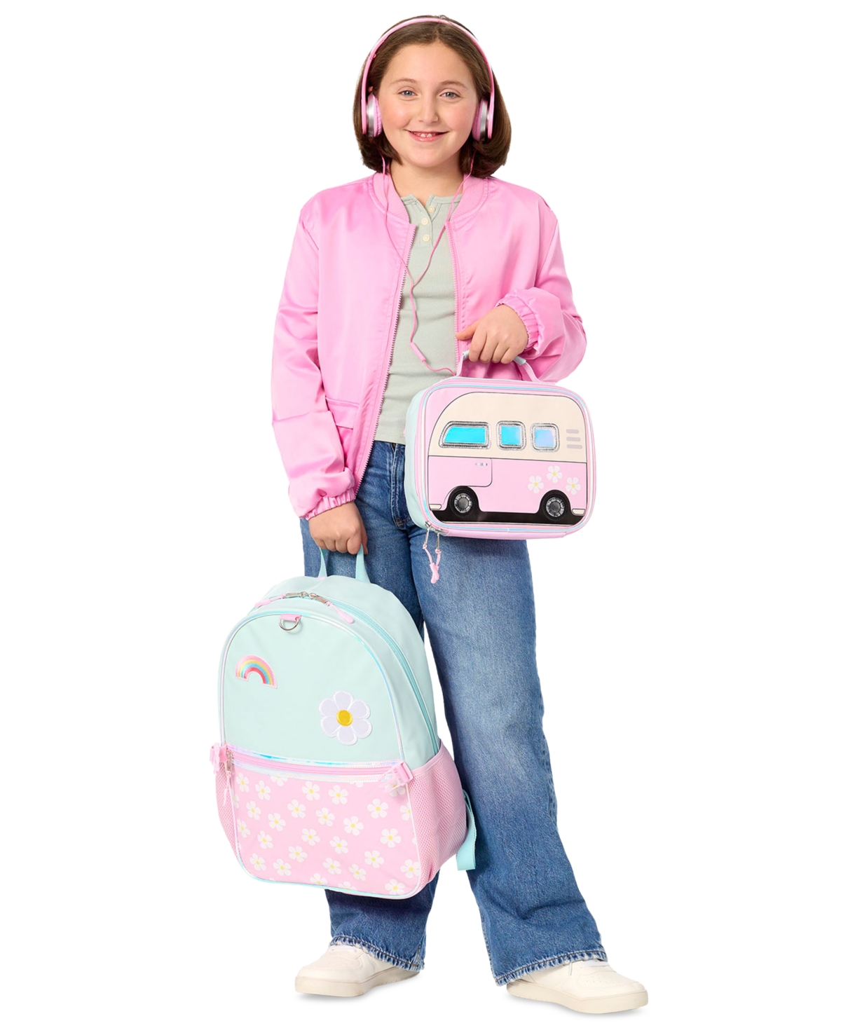 Click here for Rainbow Sugar Girls Camper Van Backpack and Headph... prices