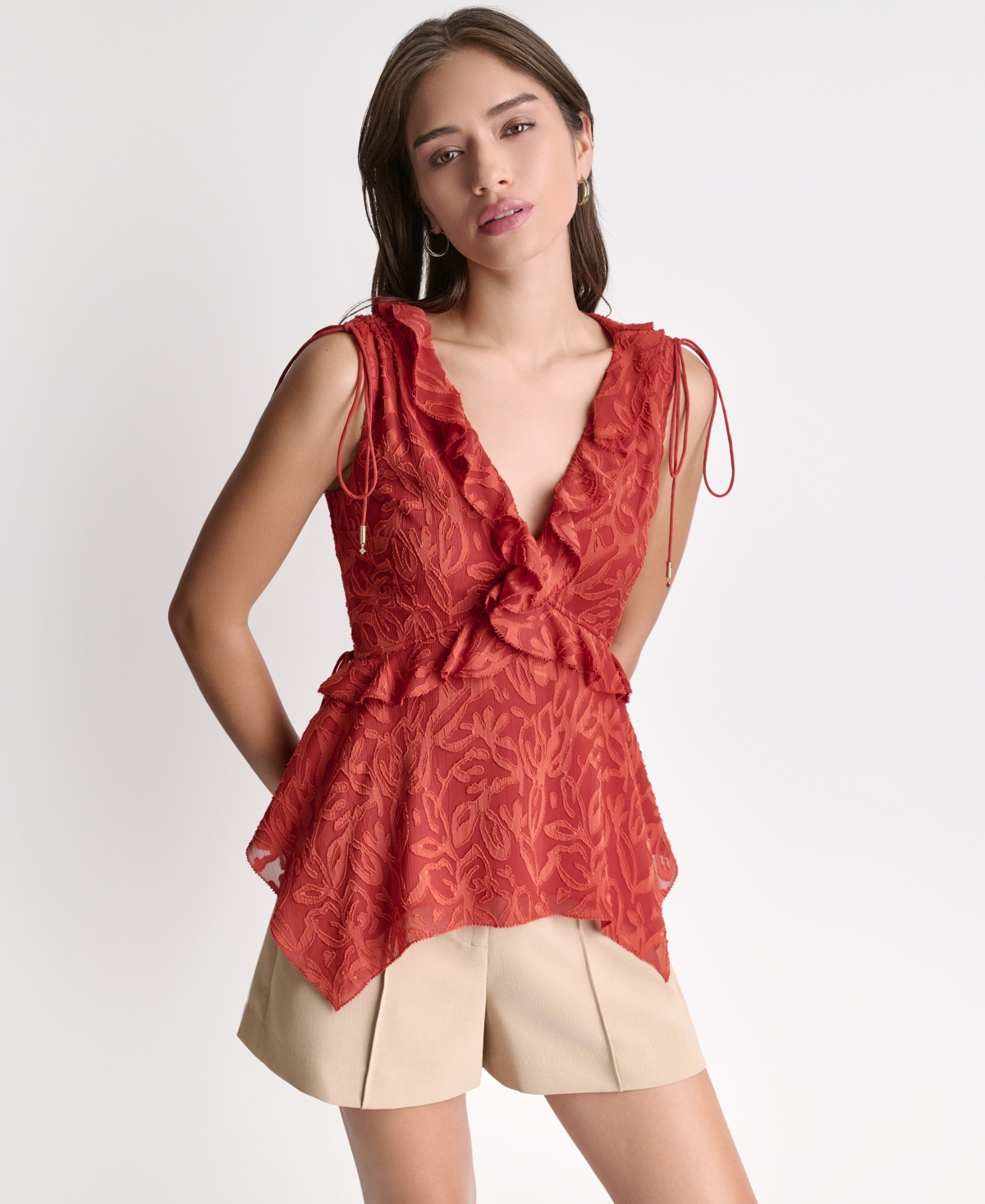 Click here for Bcbg Womens Deep V-Neck Slim-Fit Top - Mesa prices