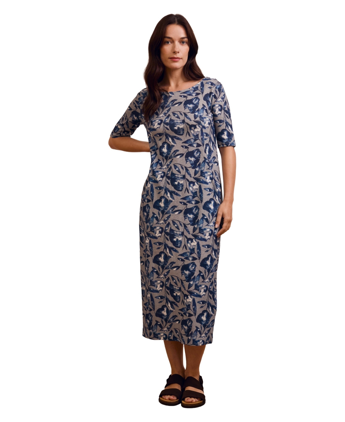 Click here for Celtic & Co. Womens Linen Blend Button Back Midi D... prices