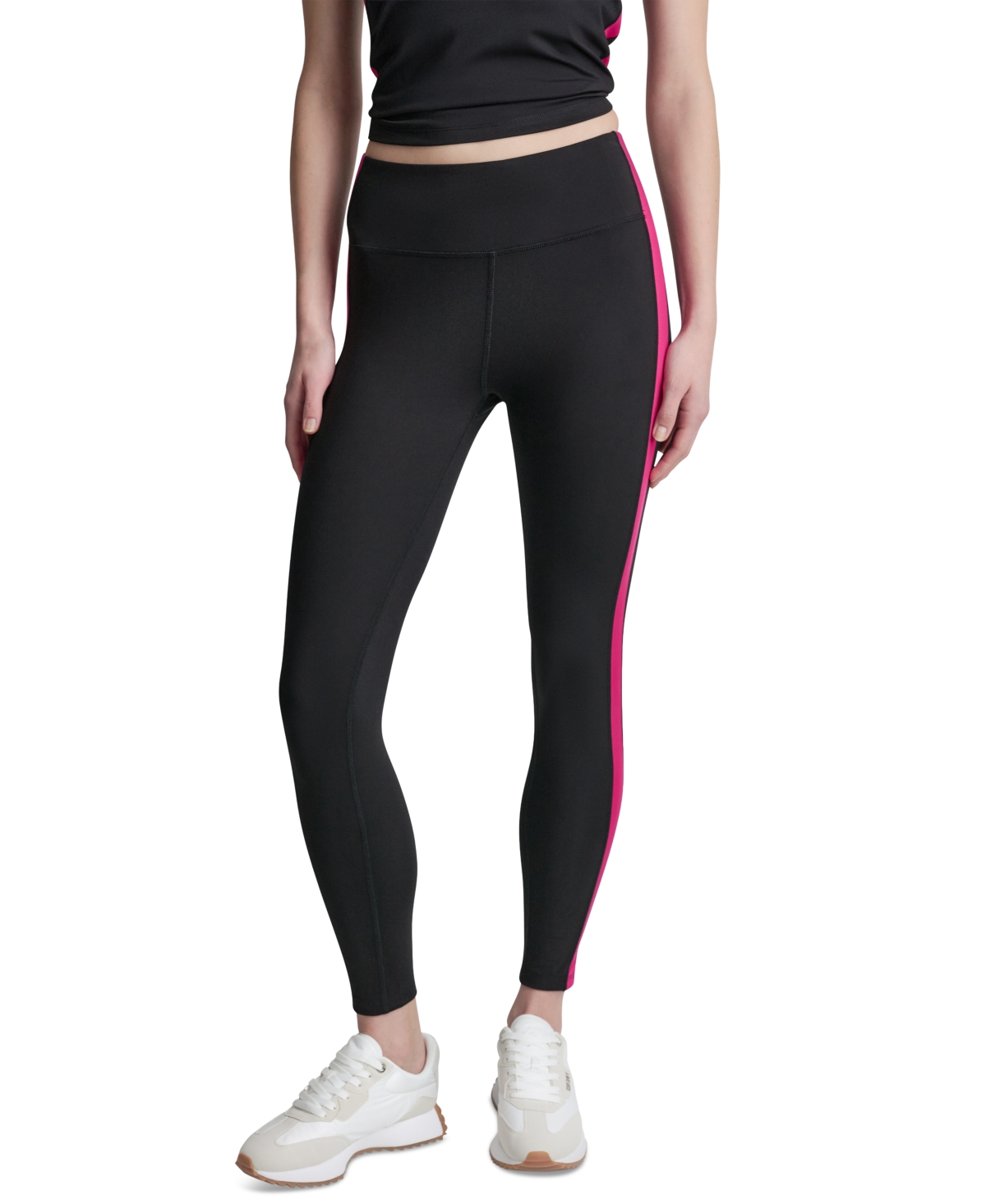 Click here for Dkny Sport Womens Side Stripe Leggings - Black/fes... prices