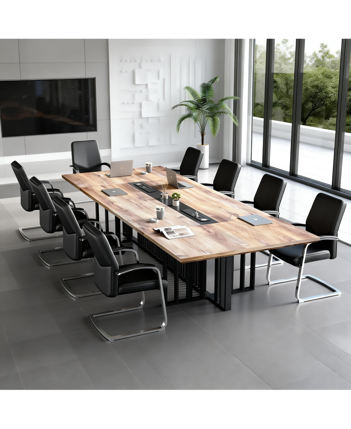 Click here for logicfox Large Conference Table with 2 Thick Top a... prices