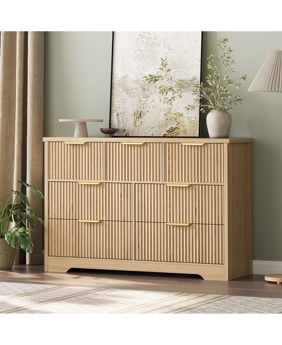 Click here for homfan 7-Drawer Fluted Bedroom Dresser  47.24 Wide... prices