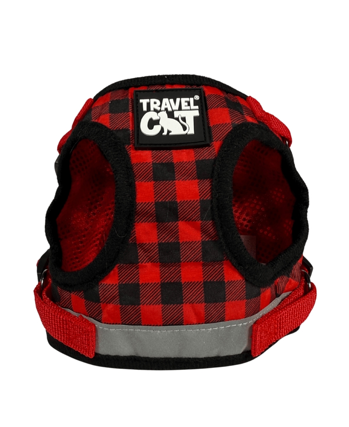 Travel Cat The True Adventurer Reflective Cat Harness and Leash Set - Red plaid