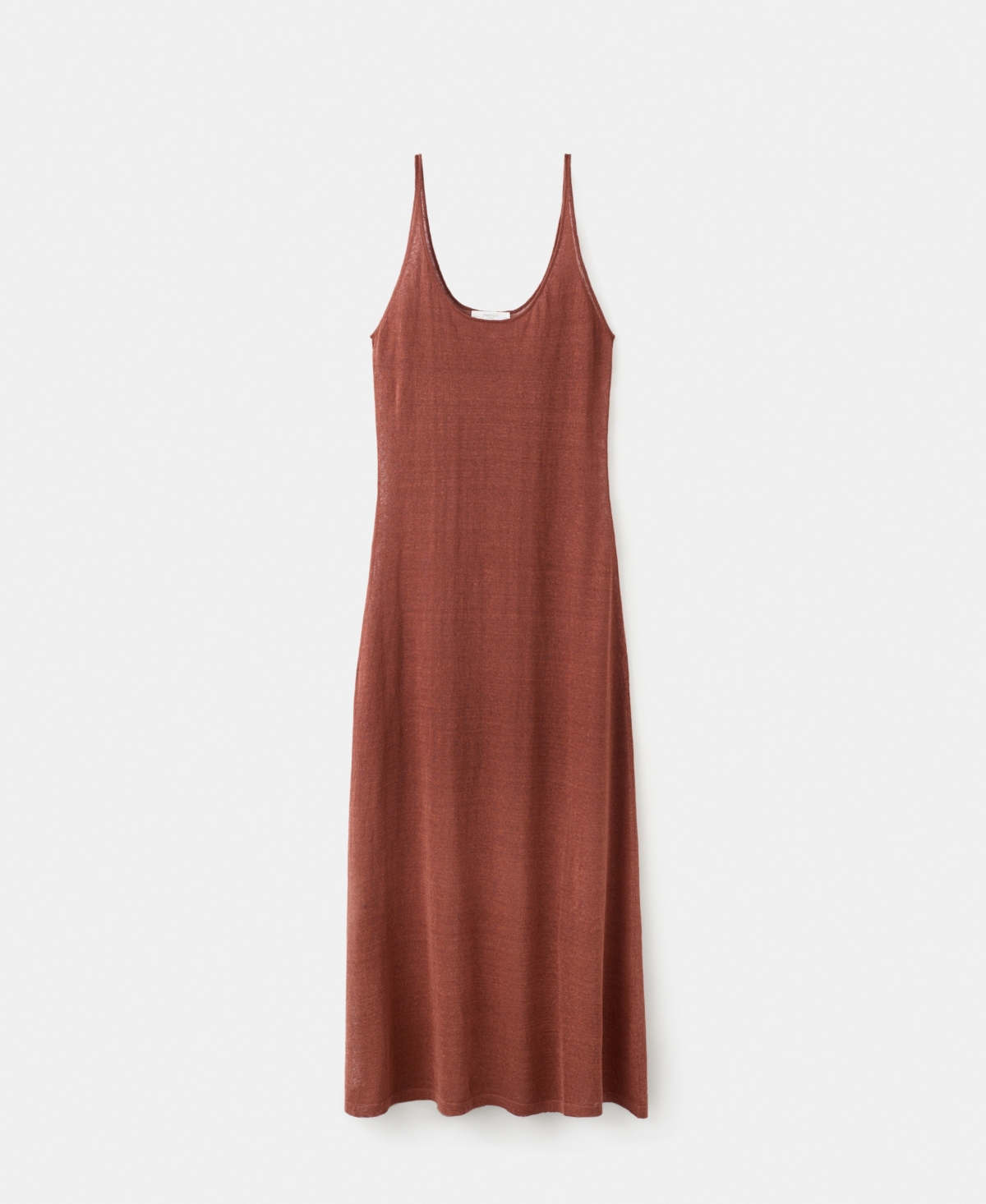 Click here for Mango Womens Knit Linen-Blend Dress - Orange prices