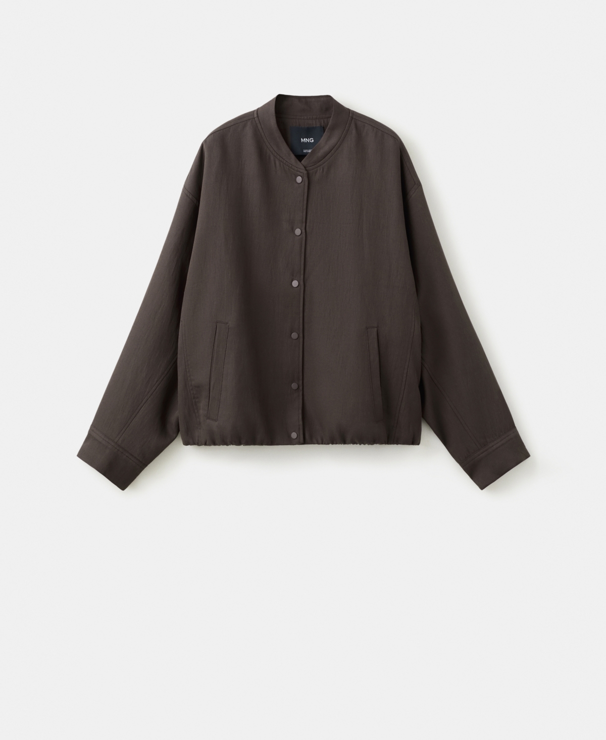 Click here for Mango Womens Lyocell Bomber Jacket - Purple prices