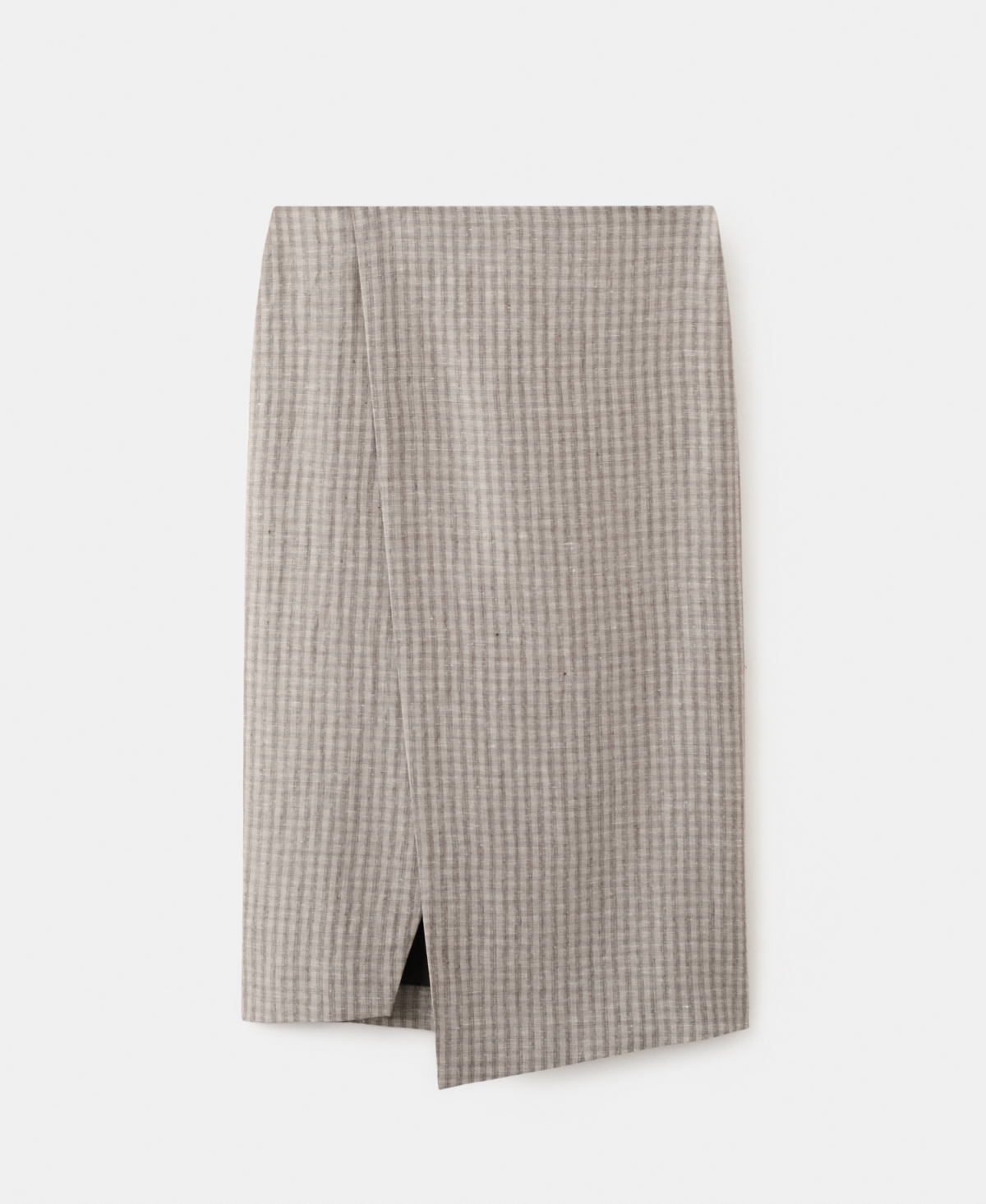Click here for Mango Womens Check Wrap Skirt - Light  Pastel Grey prices