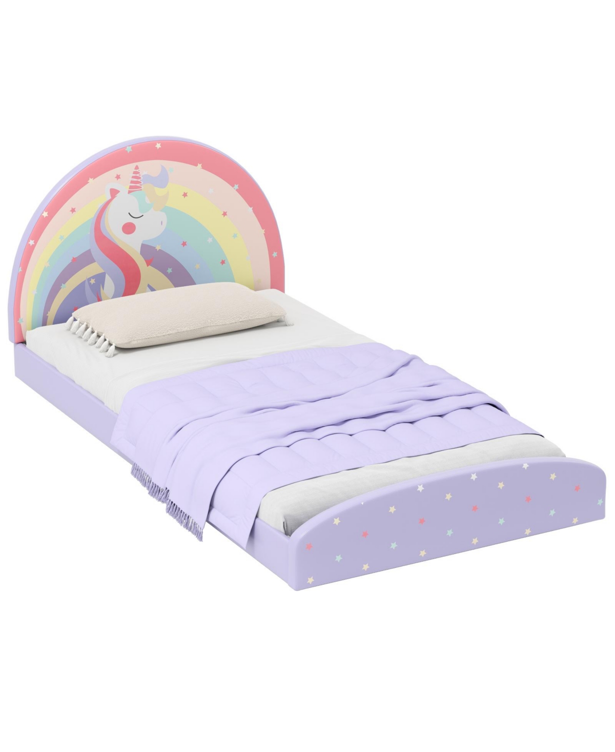 Click here for Slickblue Twin Kids Floor Bed with Upholstered Fra... prices