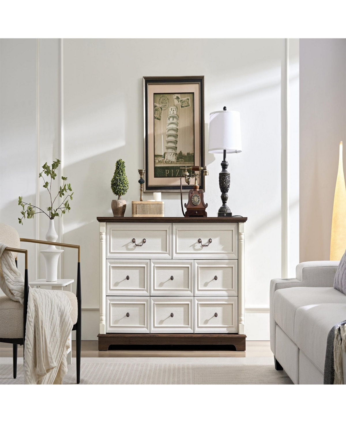 Click here for Clihome 8 Drawer Dresser Chest with Wooden Base  W... prices