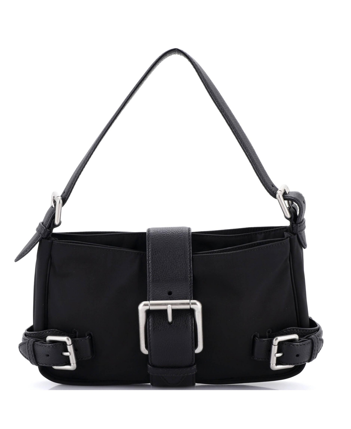 Click here for Pre-Owned Bottega Veneta Buckle Shoulder Bag Nylon... prices
