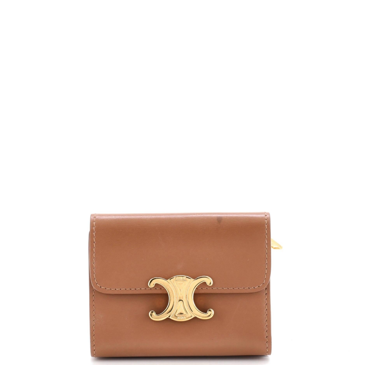 Click here for Pre-Owned Celine Small Triomphe Trifold Wallet Lea... prices