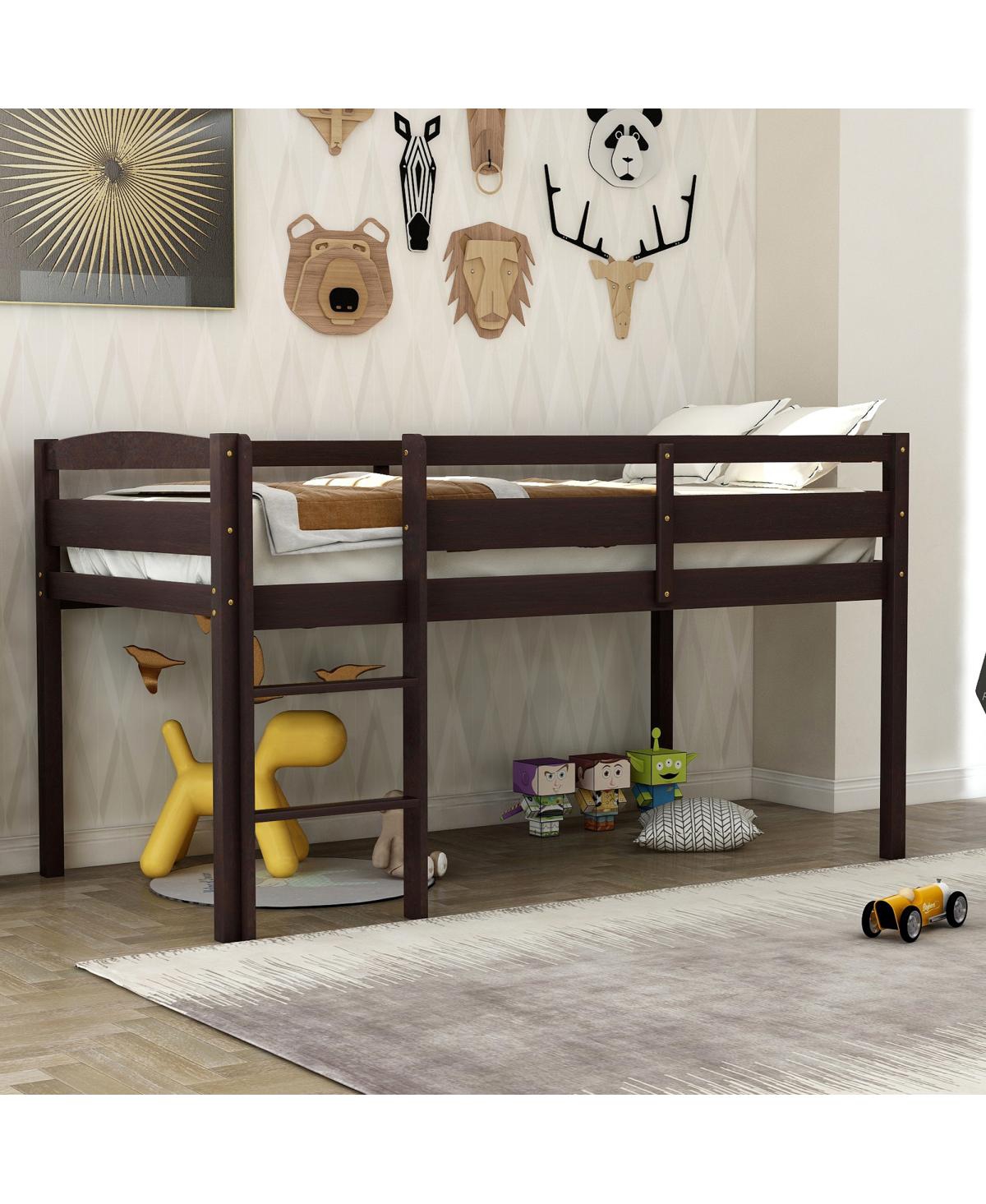 Click here for Streamdale Furniture Twin Wood Loft Bed Low Loft B... prices