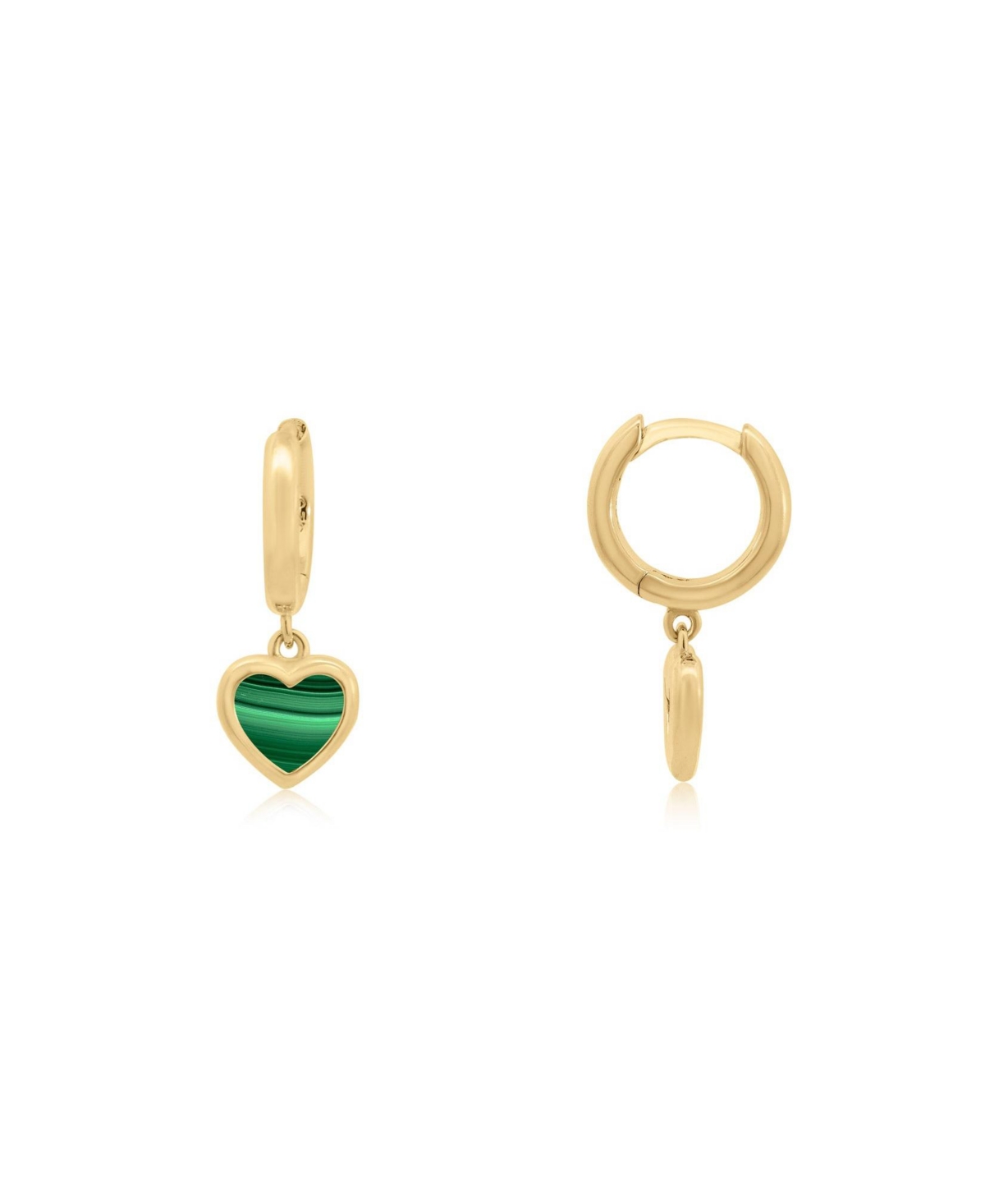Click here for The Lovery Mini Malachite Heart Dangle Earrings 14... prices