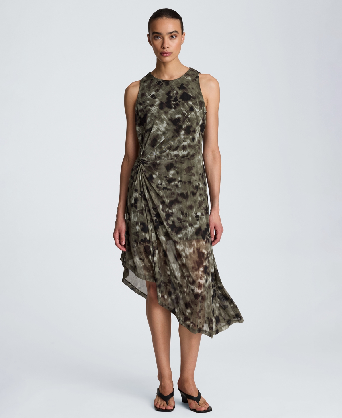 Click here for Kenneth Cole Womens Sheer Mesh Overlay Asymmetric... prices