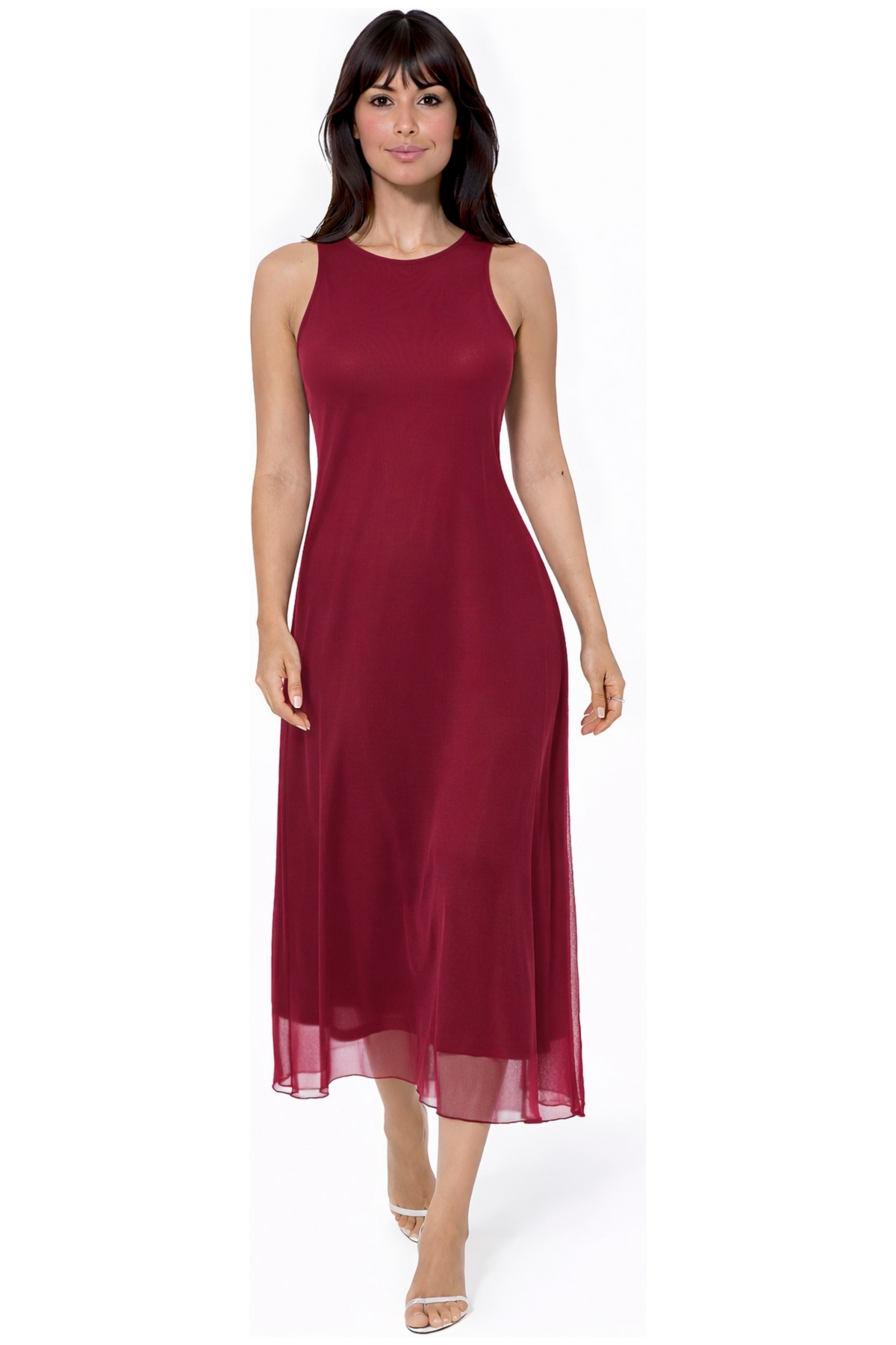 Click here for Bebe Womens Powermesh A-Line Maxi Dress - Burgundy prices