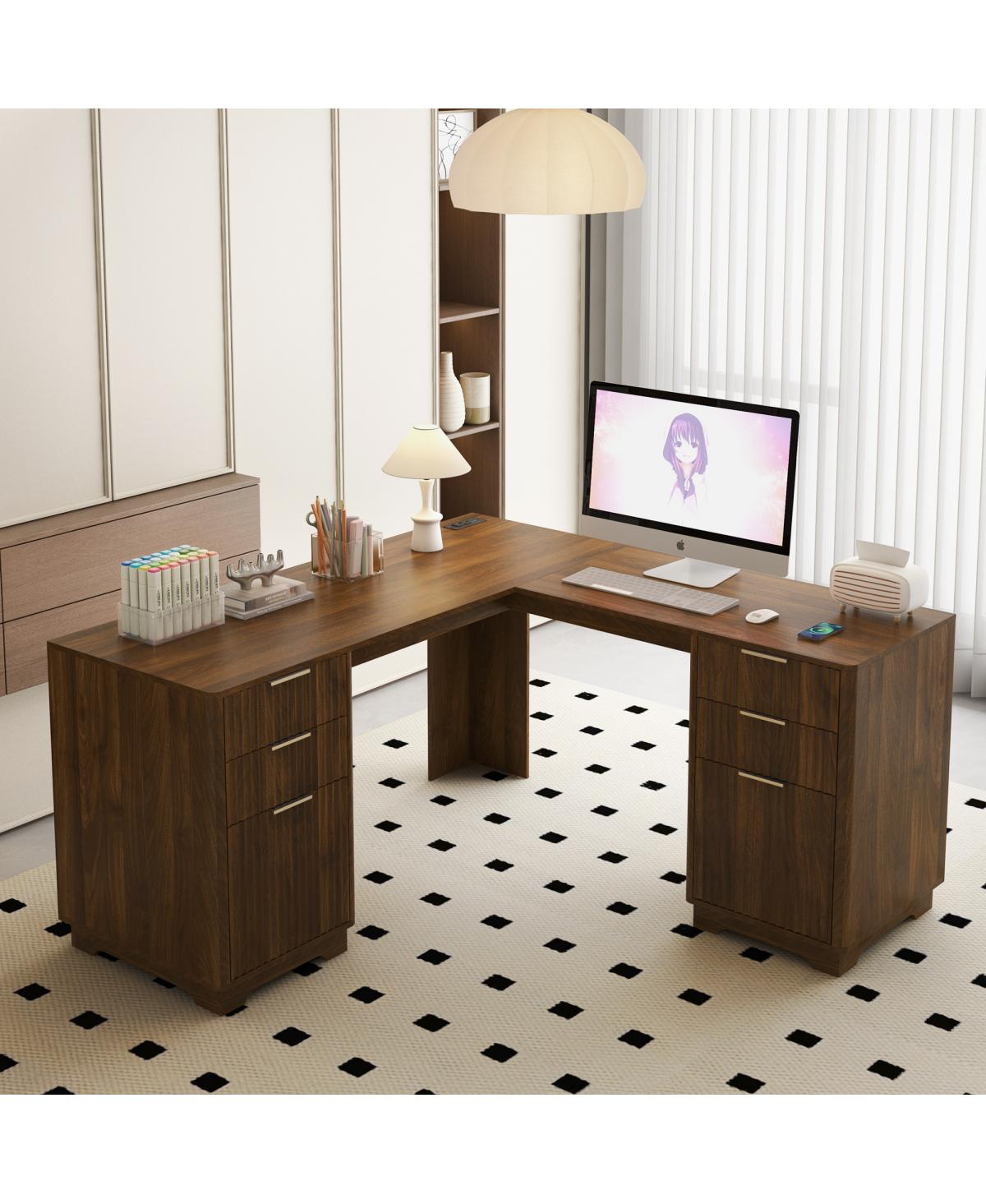 Click here for Streamdale L-Shaped Computer Desk with Drawers  Bo... prices