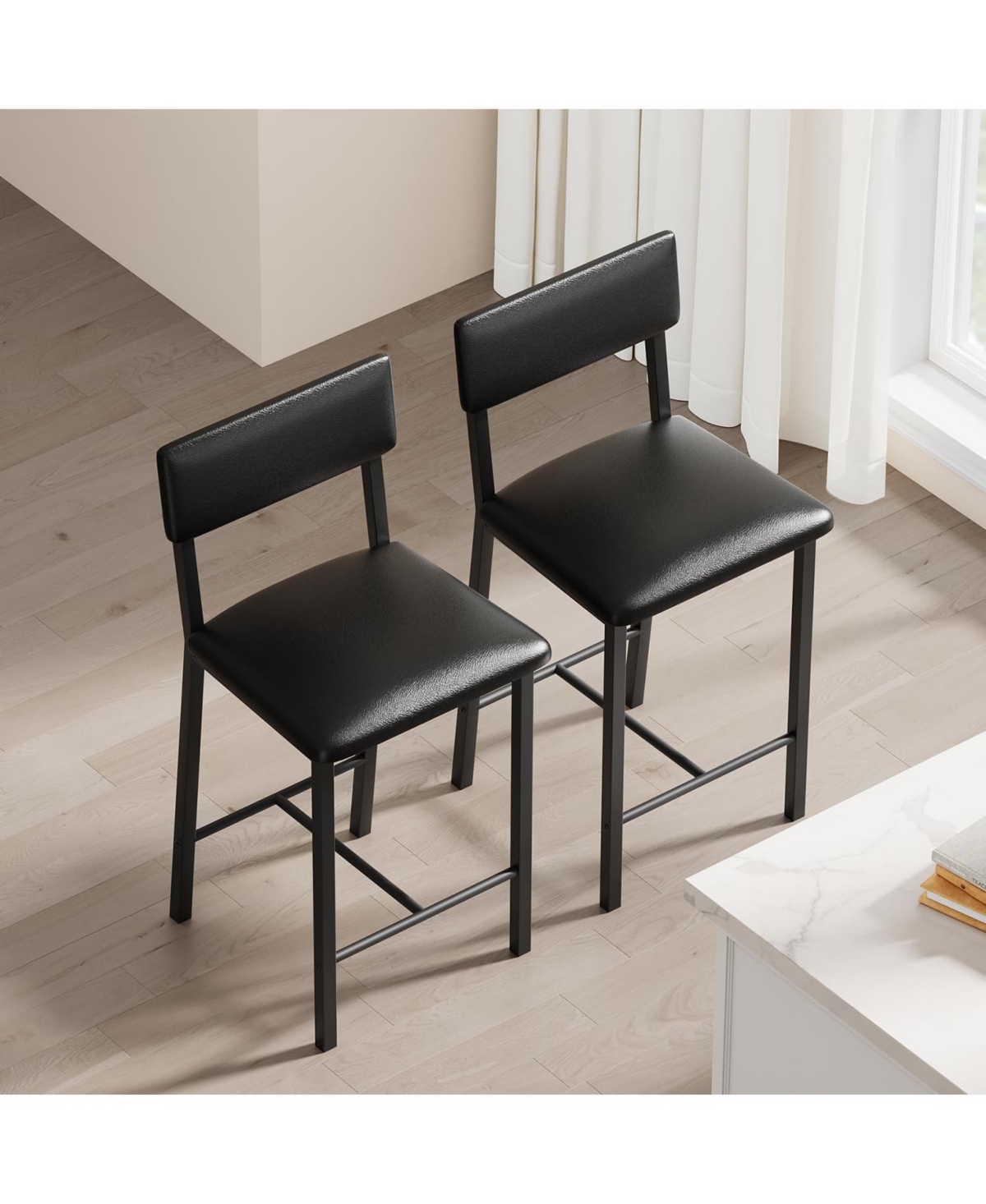 Click here for homfan 2 Pack 25 Counter Height Stools  Ergonomic... prices