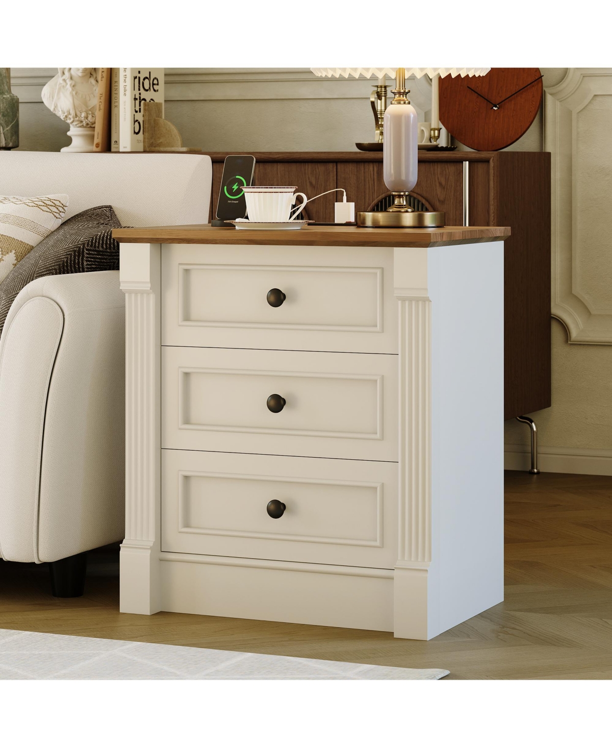 Click here for gaomon 23.6 Farmhouse Nightstand with Charging Sta... prices