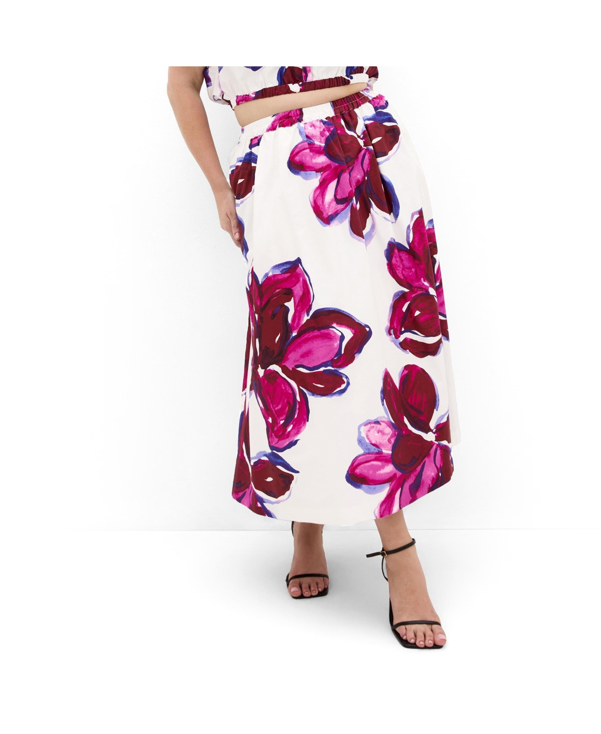 Click here for City Chic Womens Holiday Bloom Print Midi Skirt -... prices