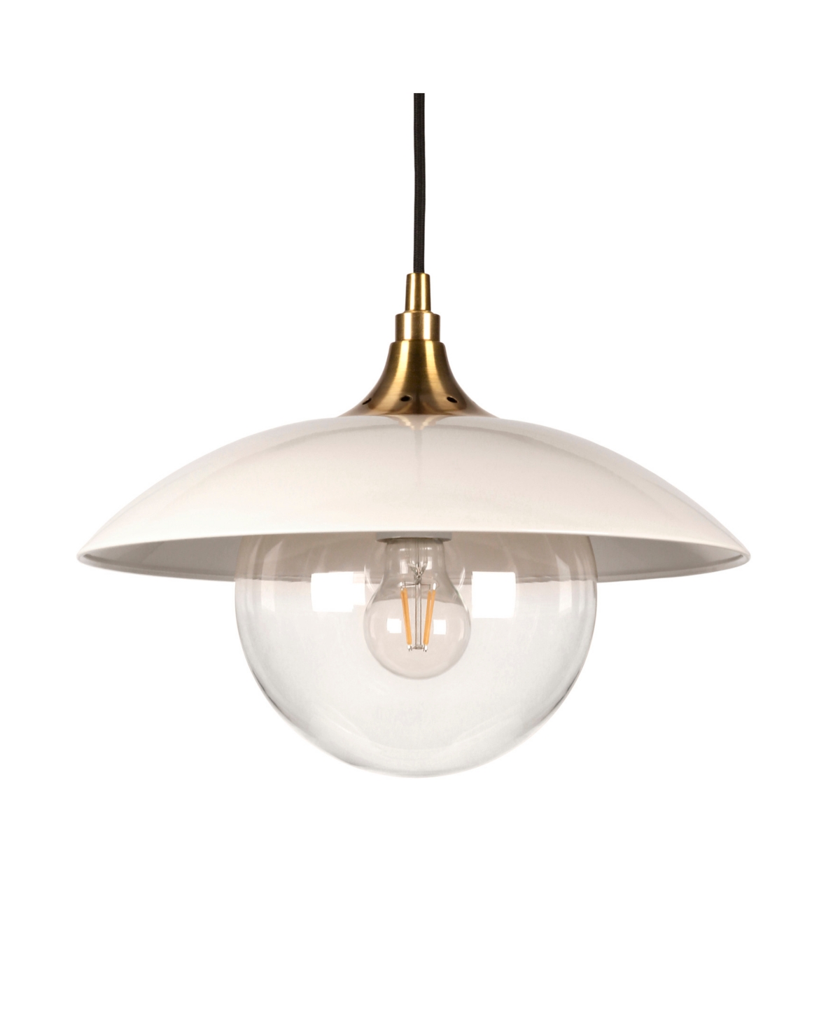 Click here for Hudson & Canal Alvia 14.5 Wide Metal Pendant - Pea... prices