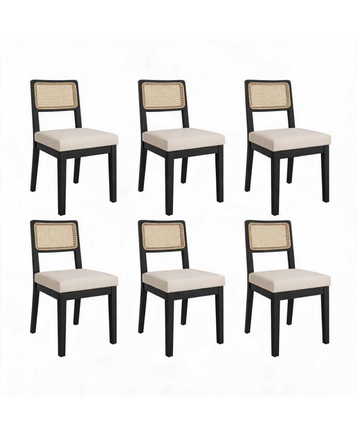 Click here for homfan Modern Armless Rattan Dining Chairs  Uphols... prices