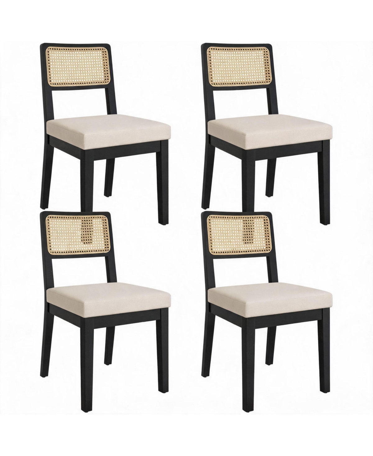 Click here for homfan Modern Armless Rattan Dining Chairs  Uphols... prices