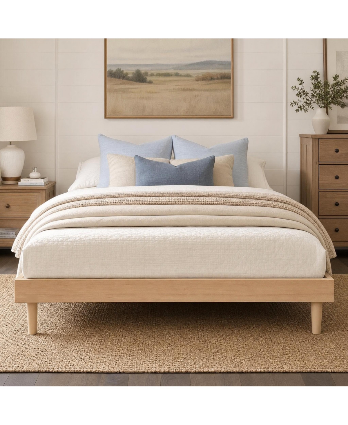 Click here for homfan All Size Platform Bed Frame with Wooden Sla... prices