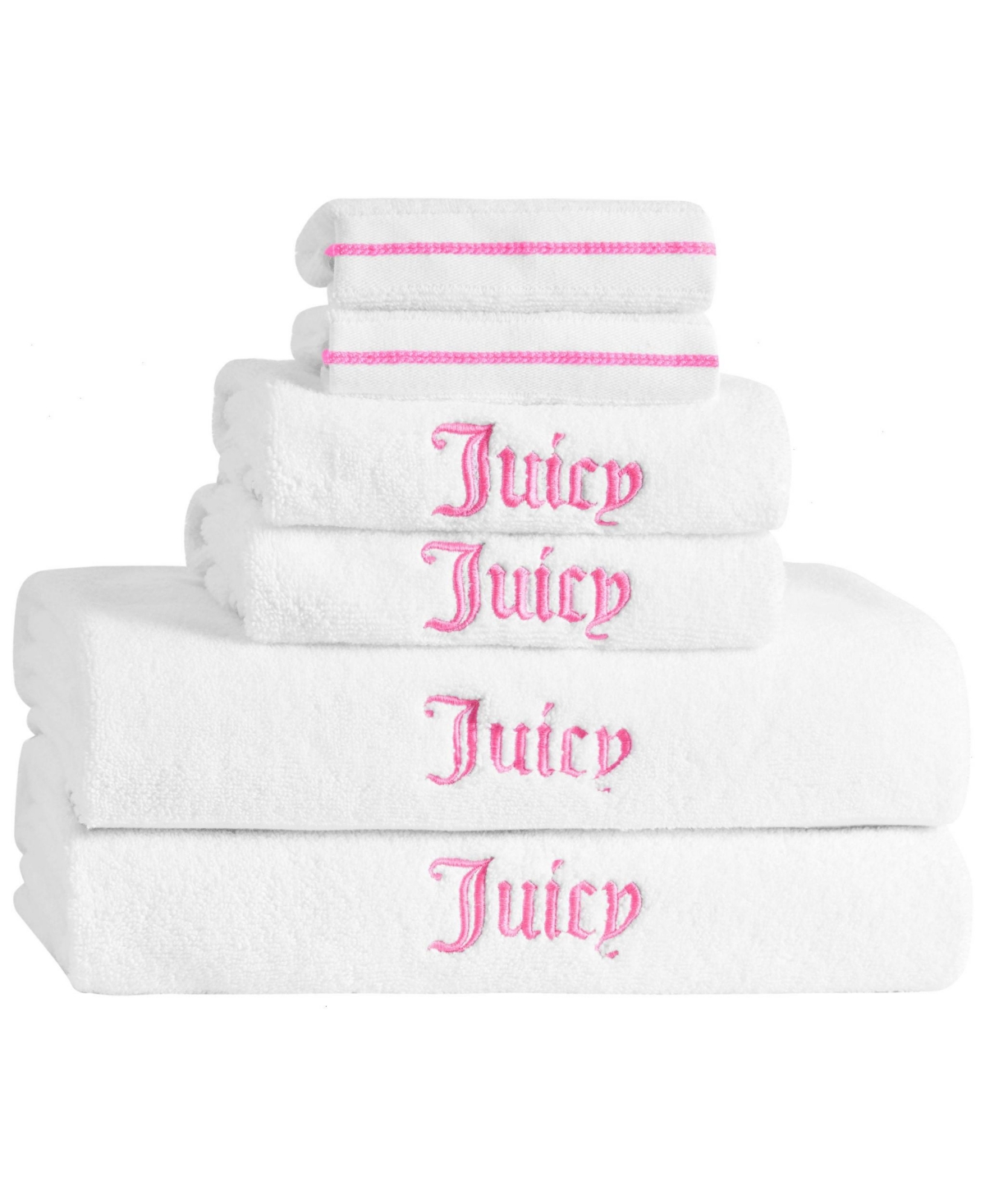 Click here for Juicy Couture Neon Border Cotton 6-Pc. Bath Towel... prices