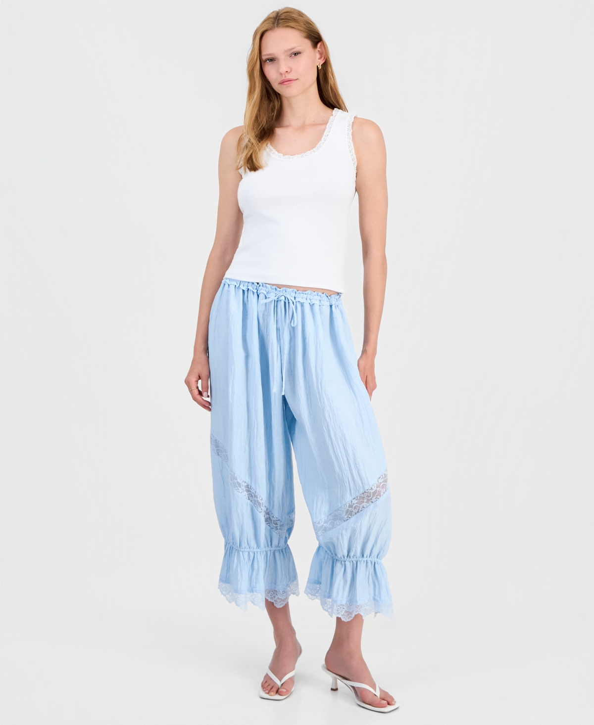 Click here for And Now This Womens Lace-Trim Balloon Pants  Macys... prices