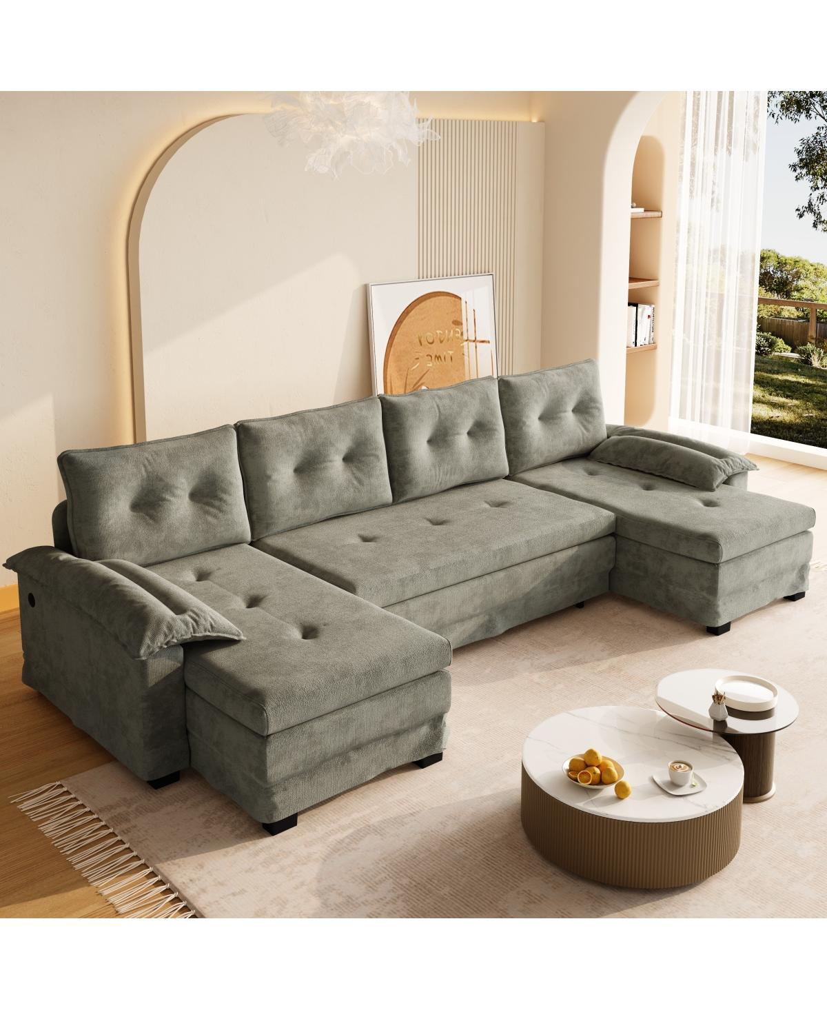 Click here for Streamdale Furniture U-Shaped Sleeper Sofa with Pu... prices