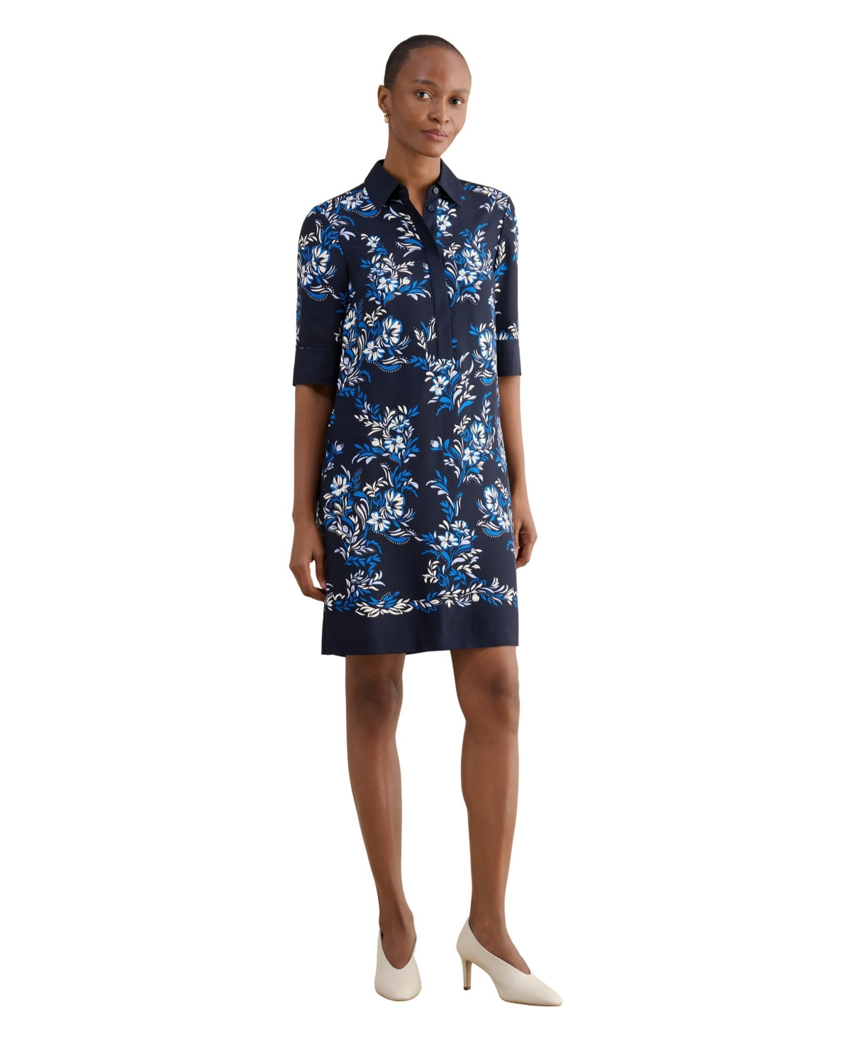 Click here for Hobbs London Womens Marciella Dress - Dark Blue prices