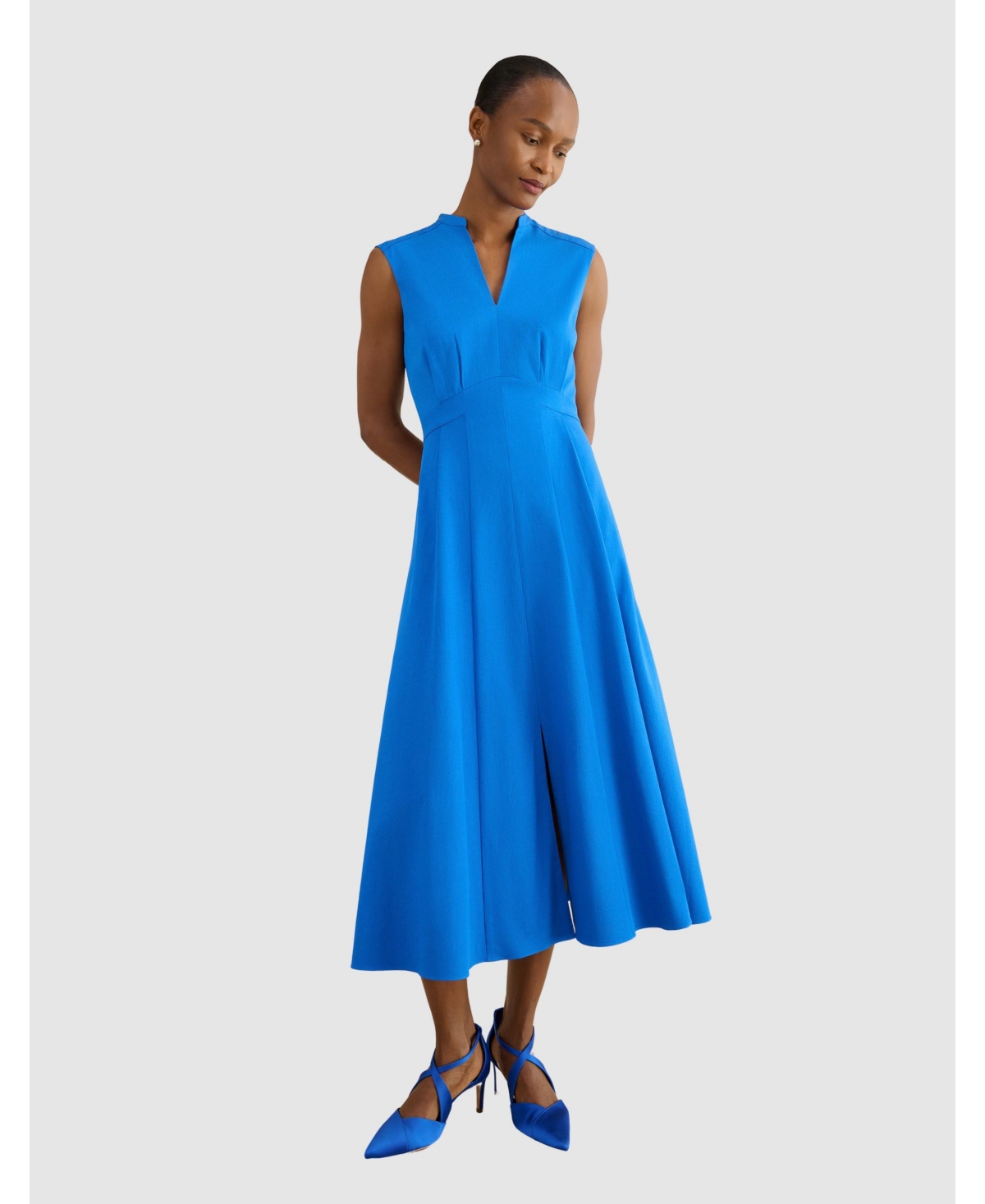Click here for Hobbs London Womens Erin Midi Dress - Azure blue prices