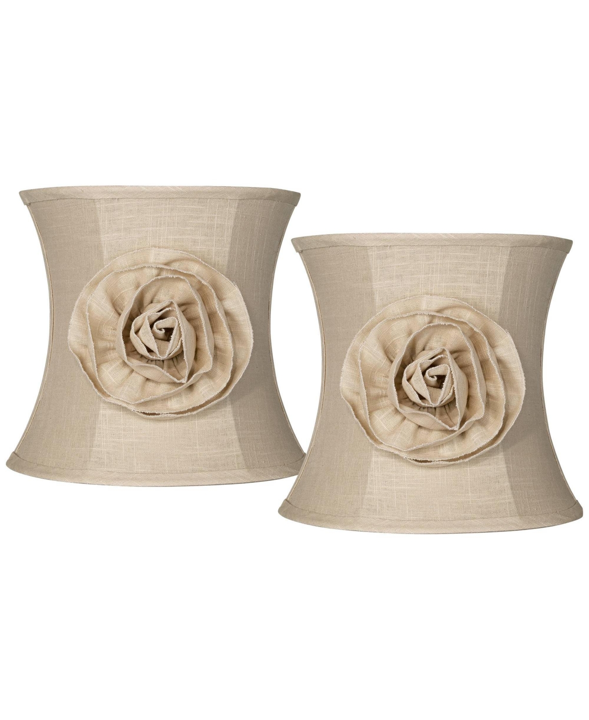 Click here for Springcrest Set of 2 Drum Lamp Shades Almond Flowe... prices