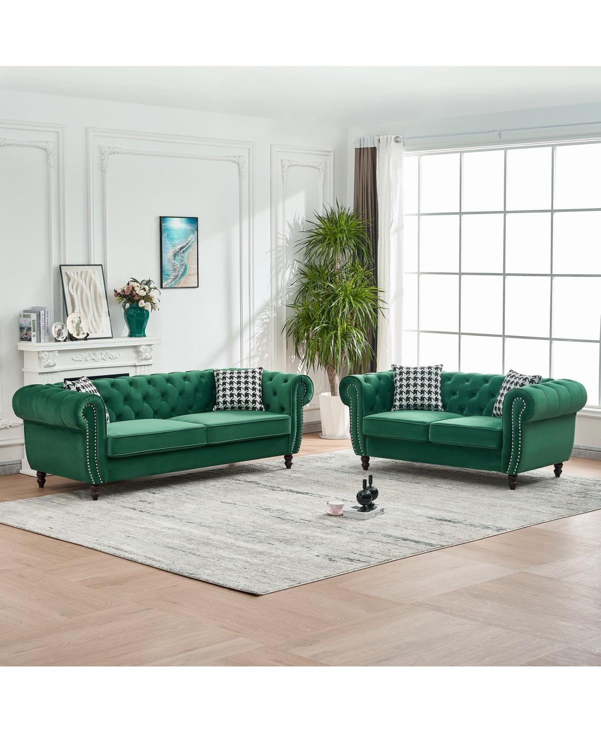 Click here for Streamdale Furniture Chesterfield Velvet 3+2 Seate... prices