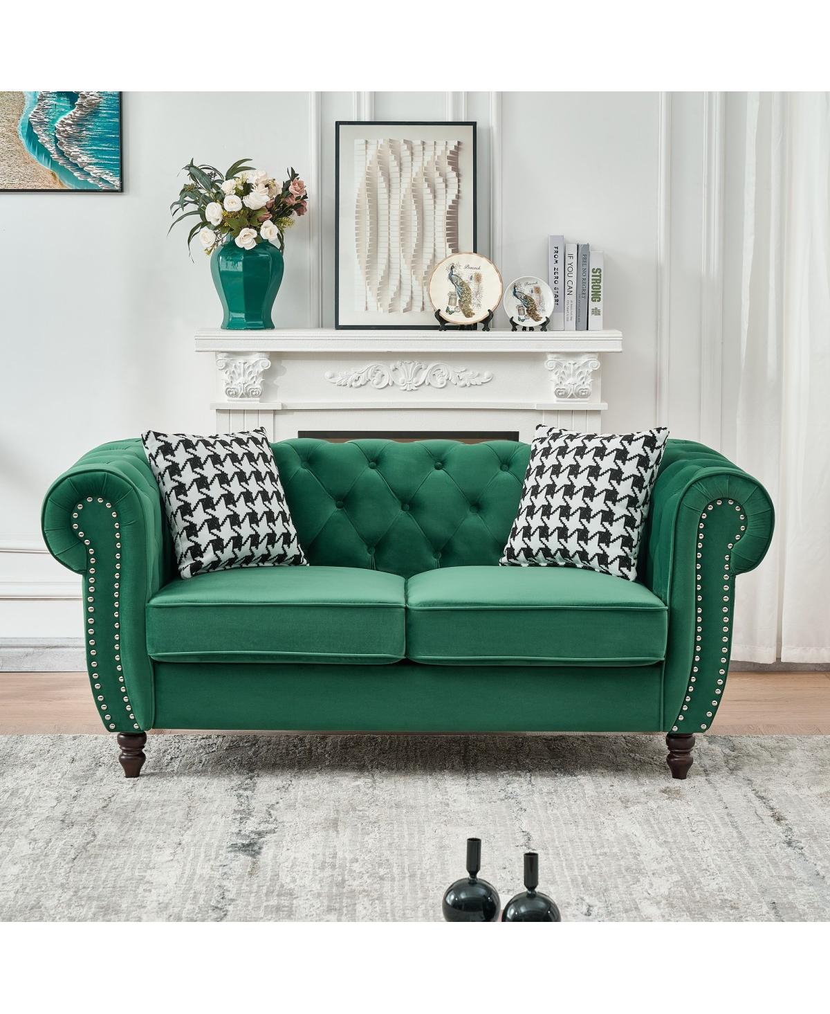 Click here for Streamdale Furniture 65 Chesterfield Velvet 2-Seat... prices