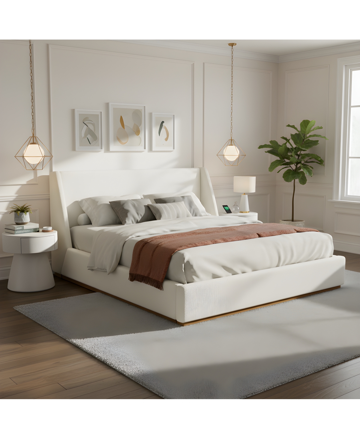 Click here for Streamdale Furniture Luxury upholstered bed with w... prices