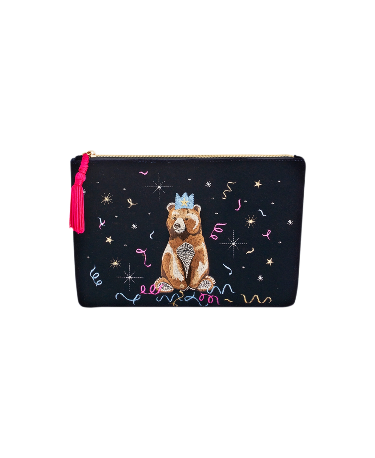 Click here for Fable England Womens Party Bear Embroidered Pouch... prices