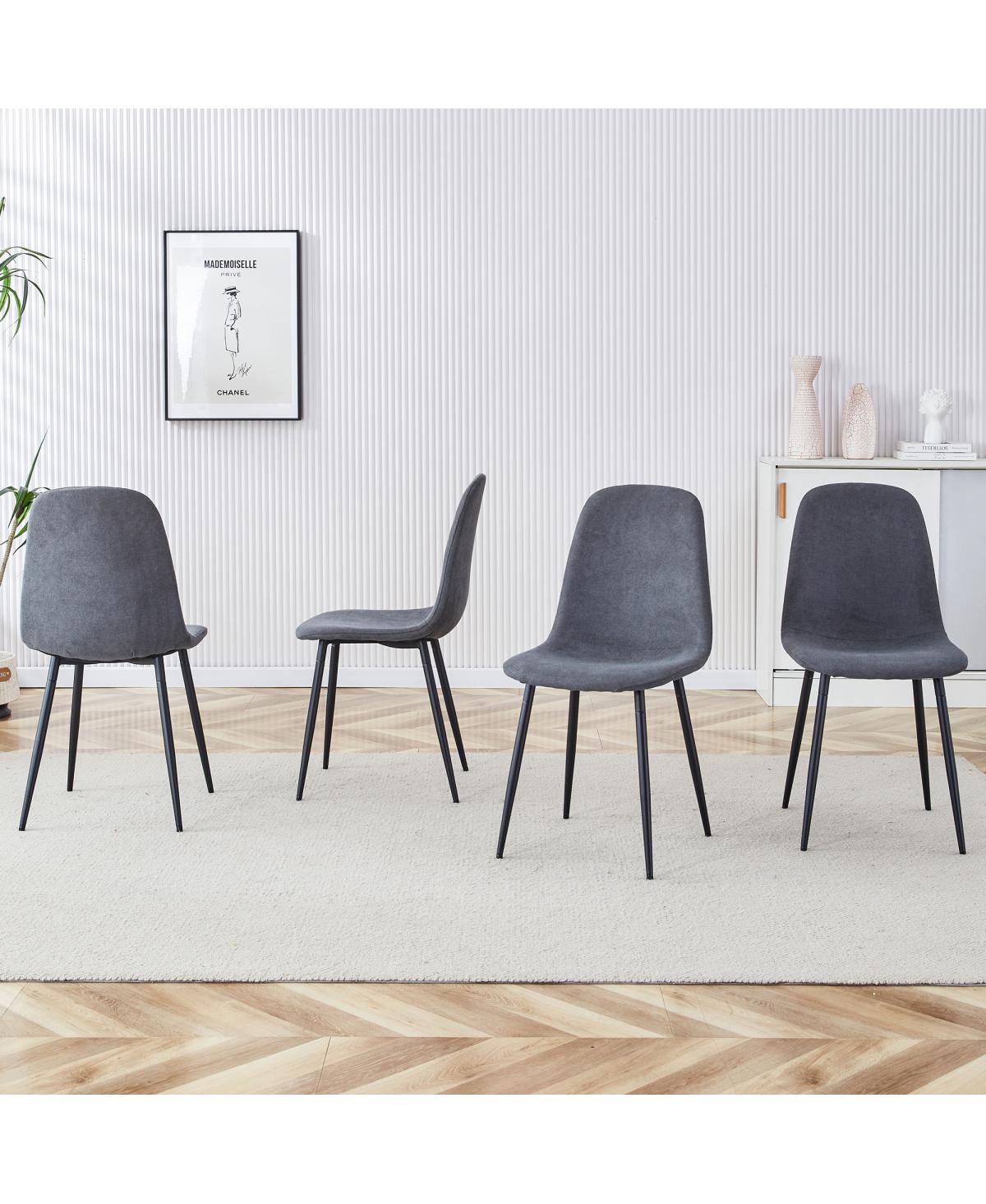 Click here for Streamdale Furniture Set of 4 Modern Linen Dining... prices