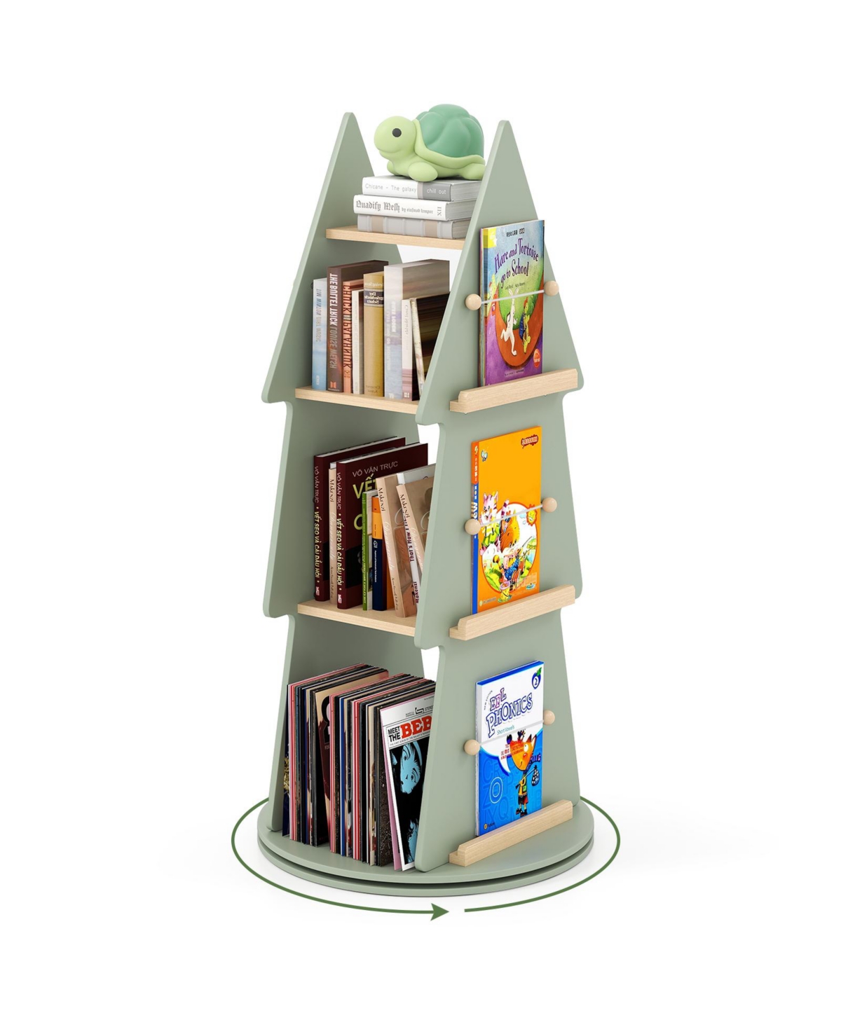 Click here for Gymax Kids Rotating Bookshelf 4 Tier Tree Shape Re... prices