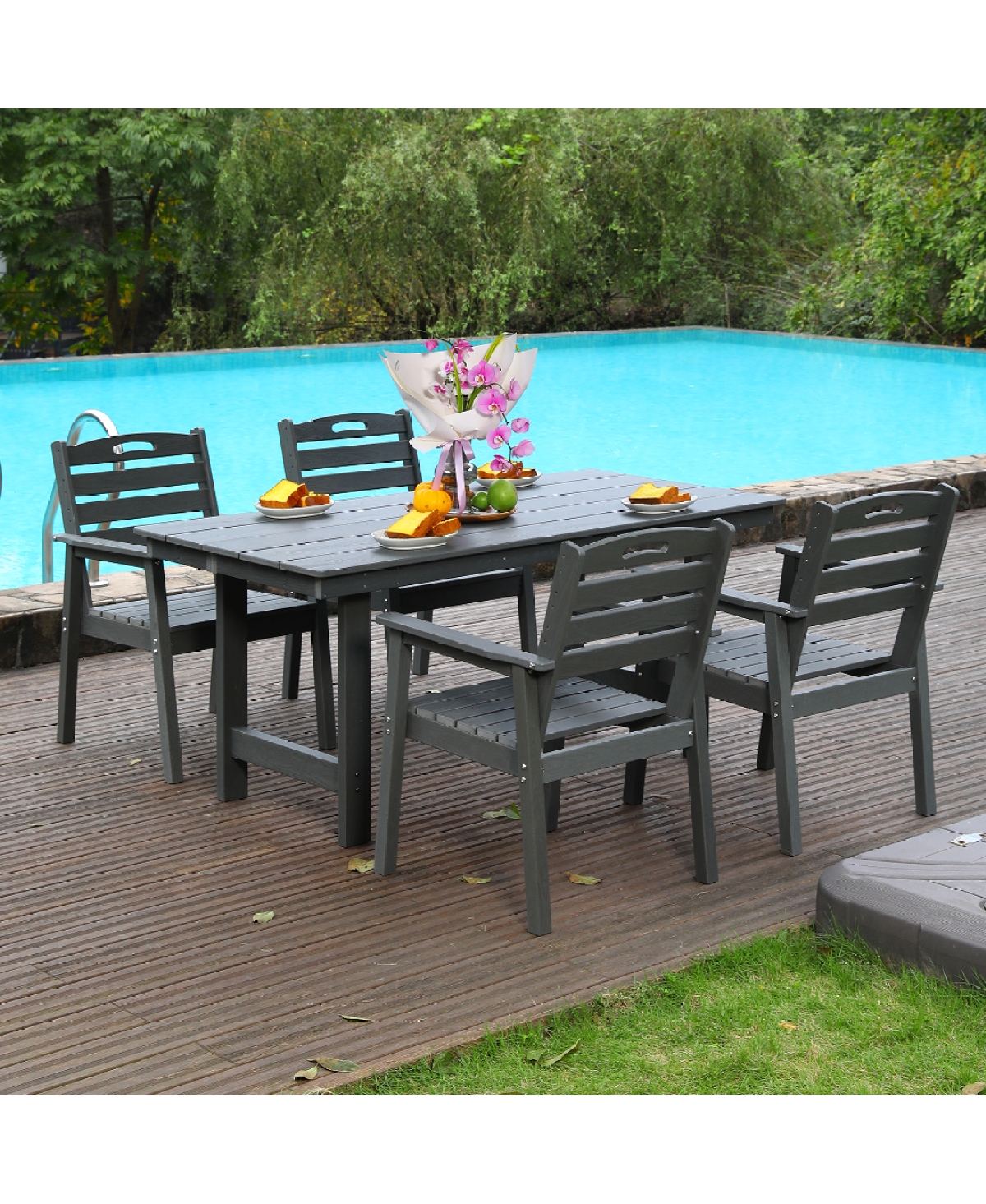Click here for Streamdale Furniture 5-Piece Hdpe Outdoor Patio Di... prices