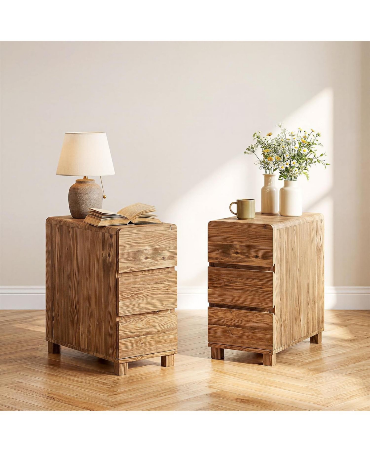 Click here for Tribesigns 3 Drawers Solid Wood Side End Table for... prices