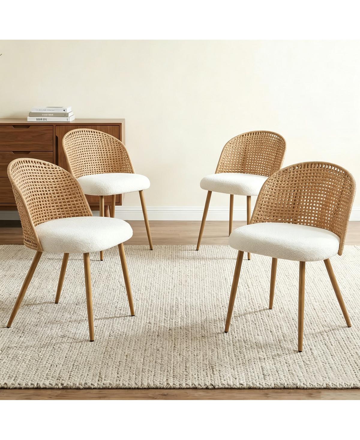 Click here for Streamdale Furniture Set of 4 Wicker Dining Chairs... prices