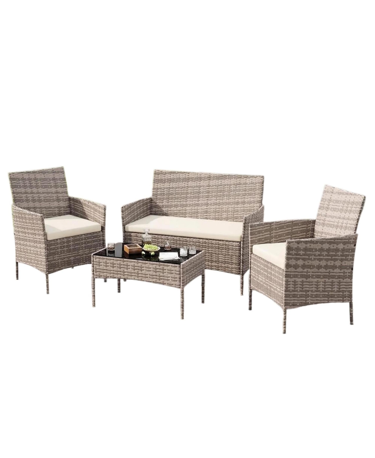 Click here for homfan Patio Furniture Set 4 Piece Outdoor Convers... prices