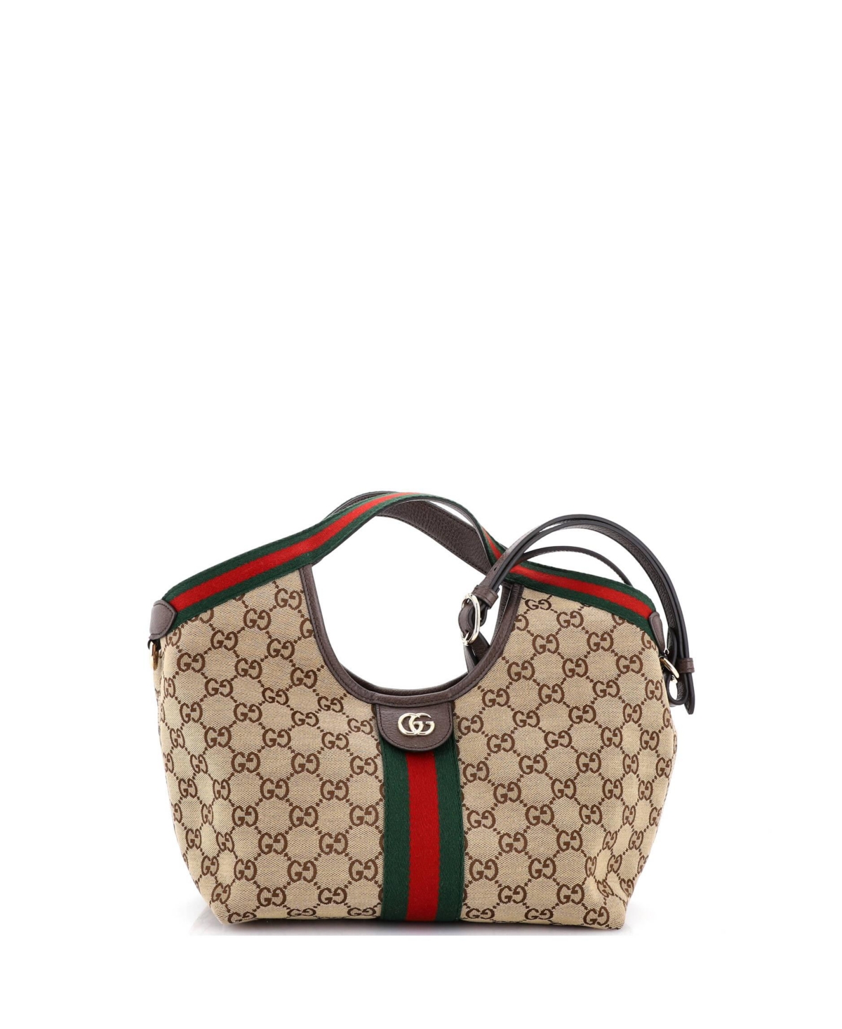 Click here for Pre-Owned Gucci Small Giglio Tote Gg Canvas - Brow... prices