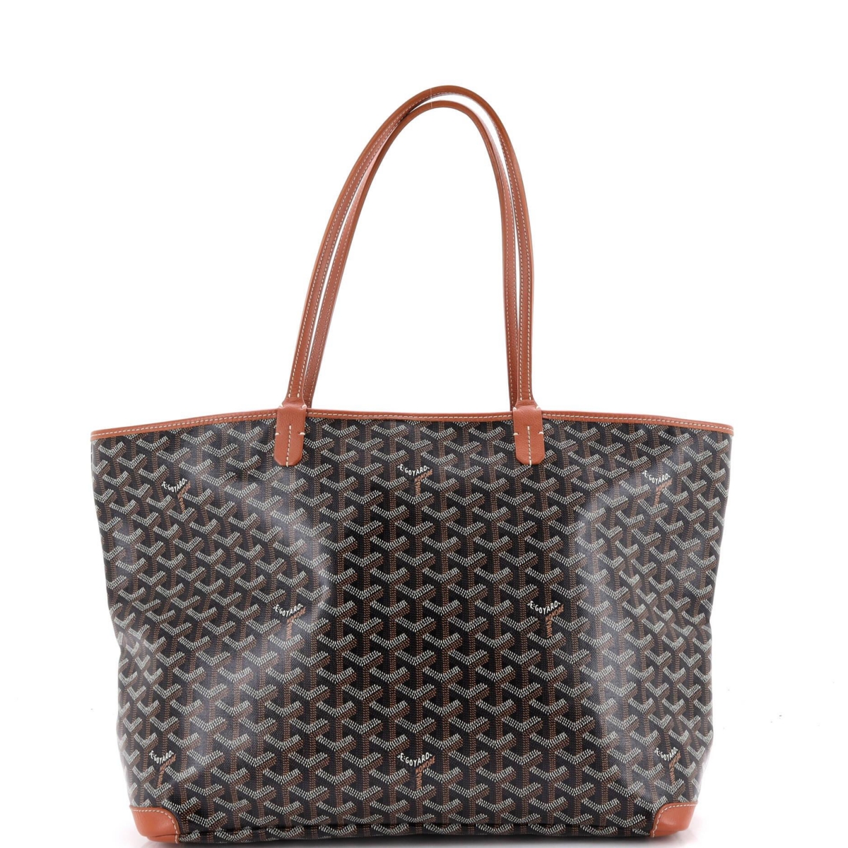 Click here for Pre-Owned Goyard Mm Artois Tote Coated Canvas - Br... prices