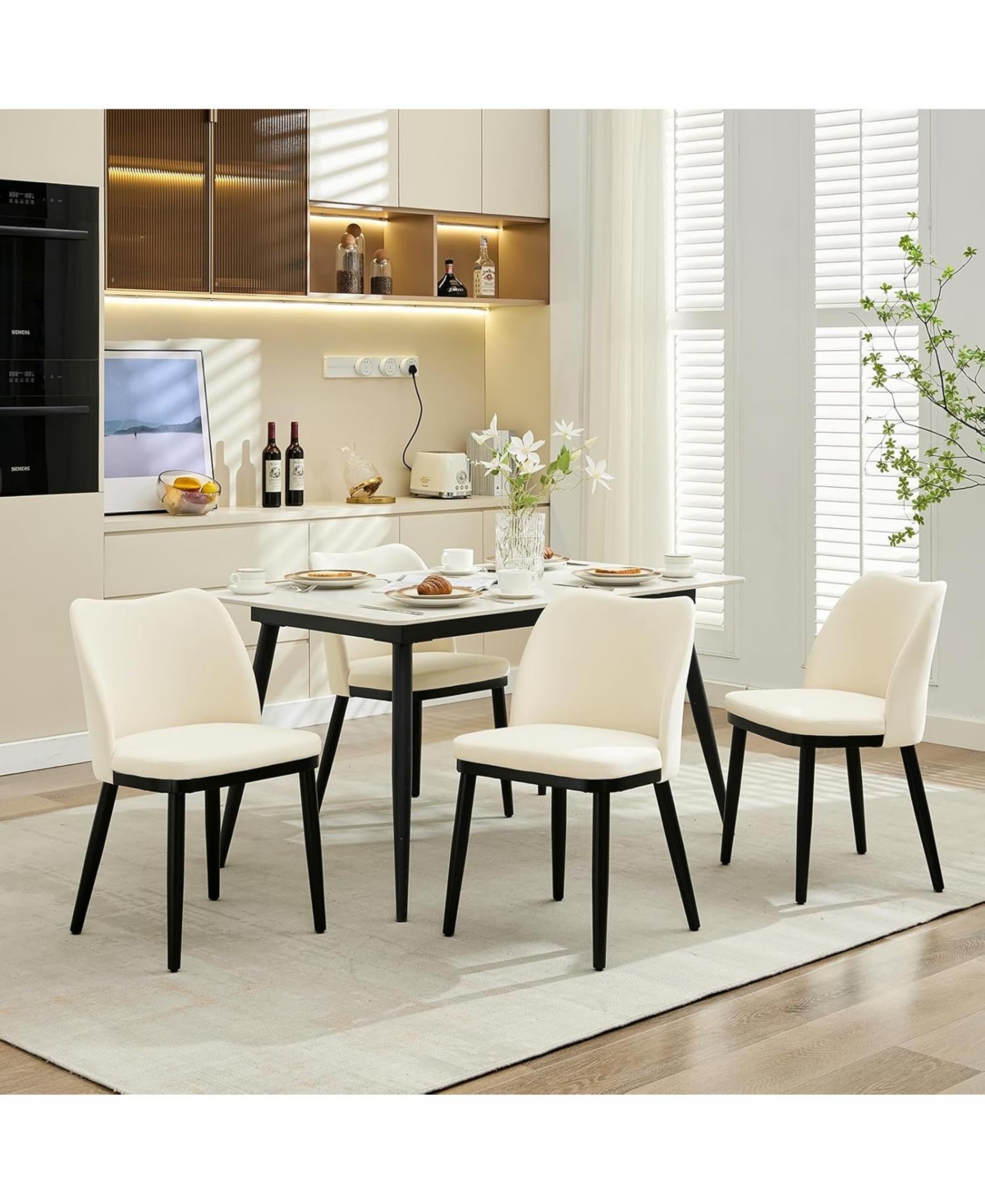 Click here for gaomon Velvet Dining Chairs Set of 4  Upholstered... prices