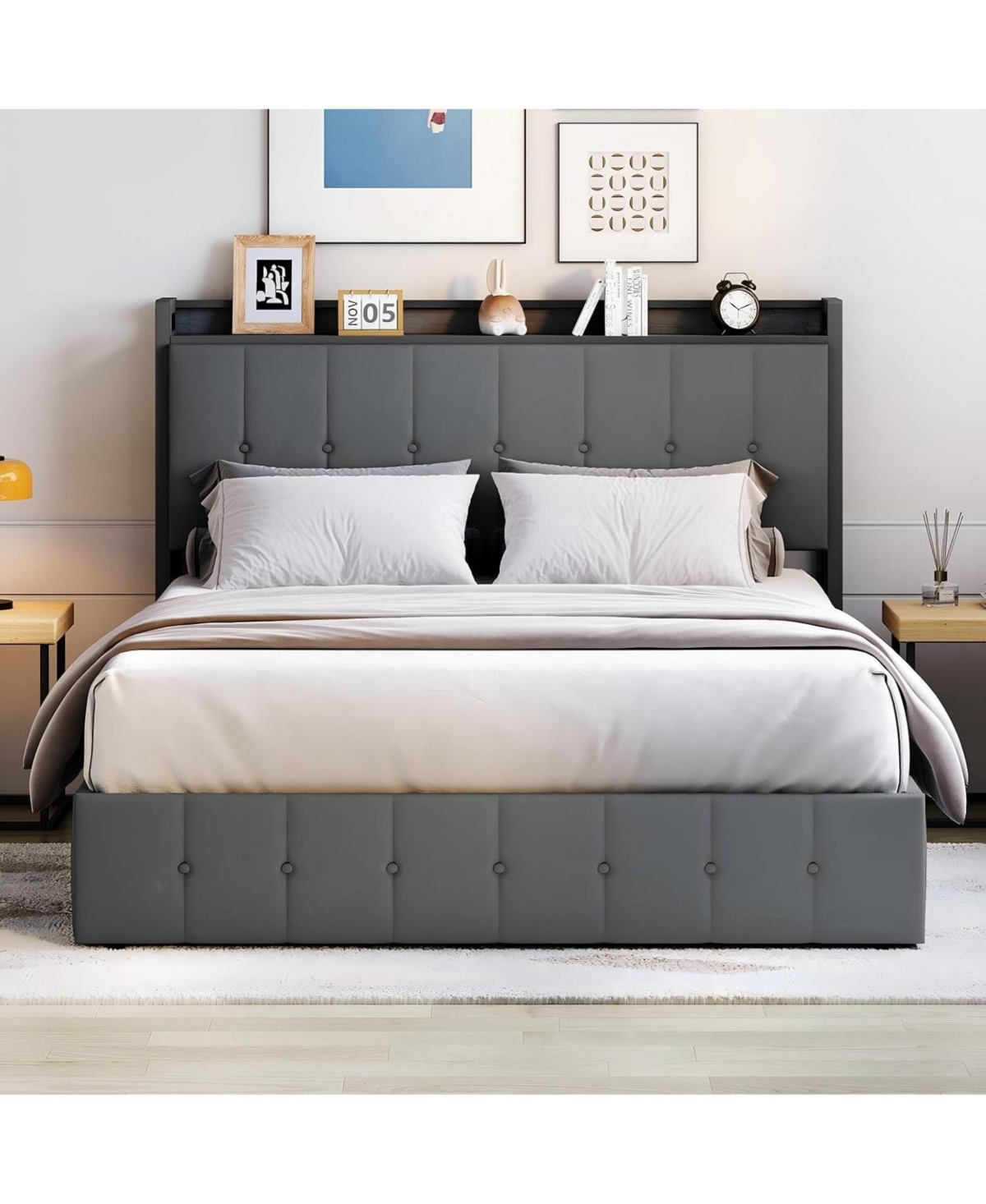 Click here for gaomon Frame with Lift Up Storage  Velvet Upholste... prices