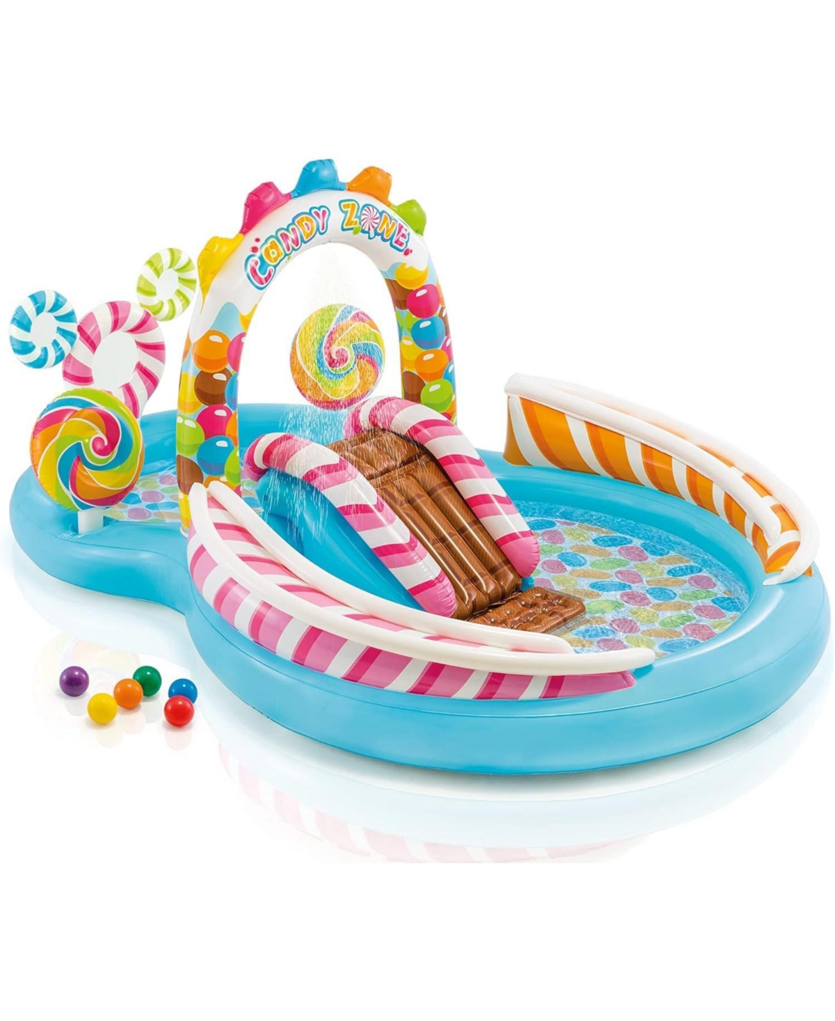 Click here for Gnuadz Candy Zone Kiddie Pool Water Sprayer Slide... prices