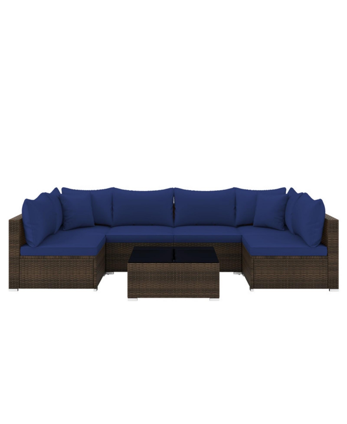 Click here for Sugift 7 Piece Patio Rattan Furniture Set with Sec... prices