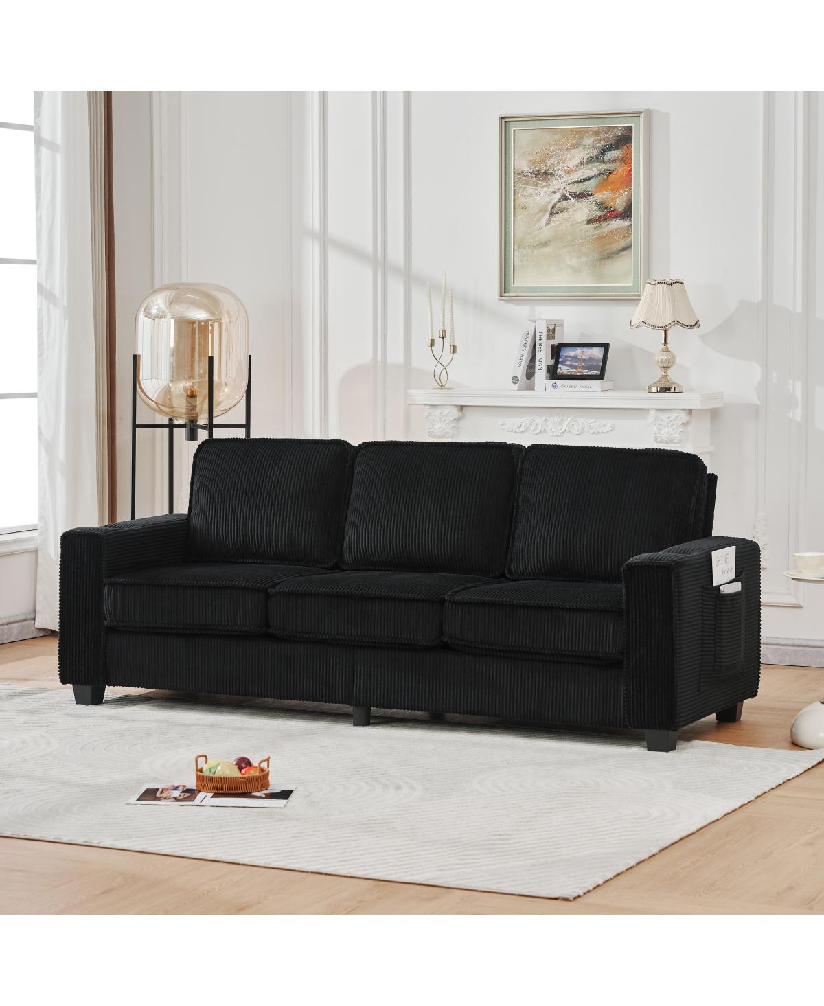 Click here for Streamdale Furniture Corduroy three-seater sofa  m... prices