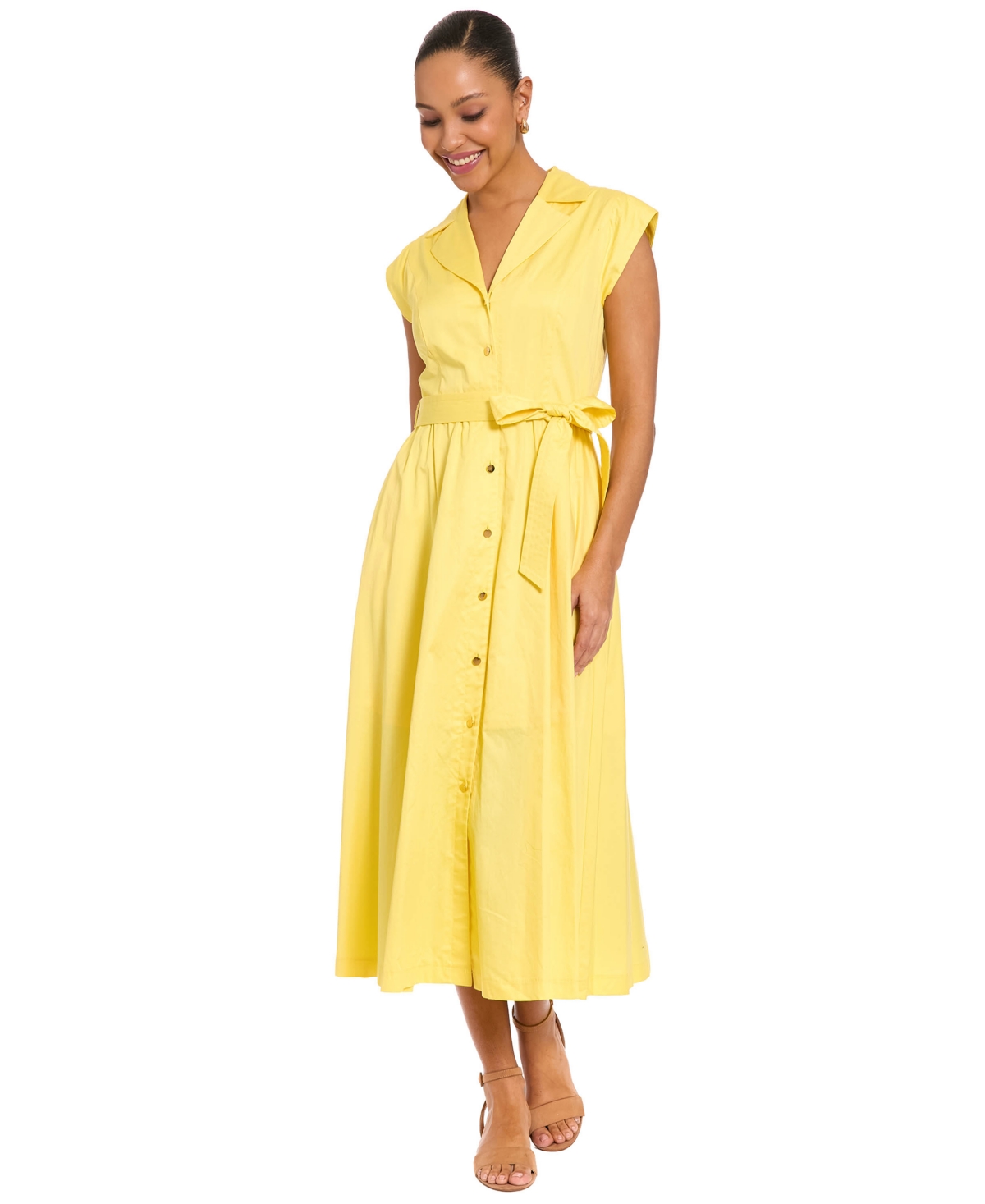 Click here for London Times Womens Belted V-Neck Shirt Dress - Su... prices